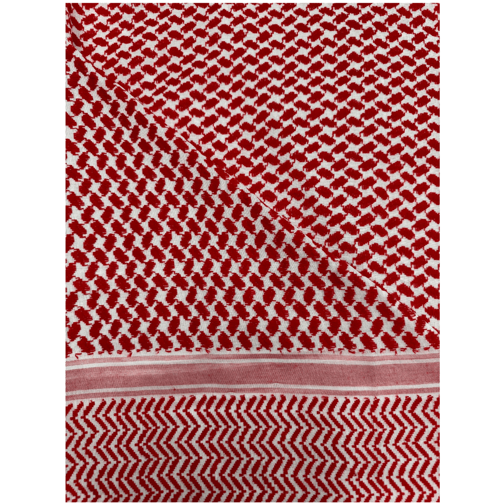 Kufiya - Red/White Made in Palestine – DemmiFalestini