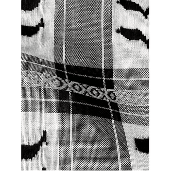 Original Palestinian Kufiya – Black & White Handmade Scarf – DemmiFalestini